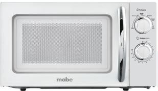 Microondas, Mabe, 0,7 cuft, Blanco, 2 Perillas, 10 niveles potencia, 6 ...
